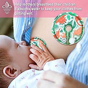 24 Pack Cotton Pads for Feeding Support, Feeding Pads Supplies G Shape Pads Button Covers for Feeding Care (Dinosaur)
