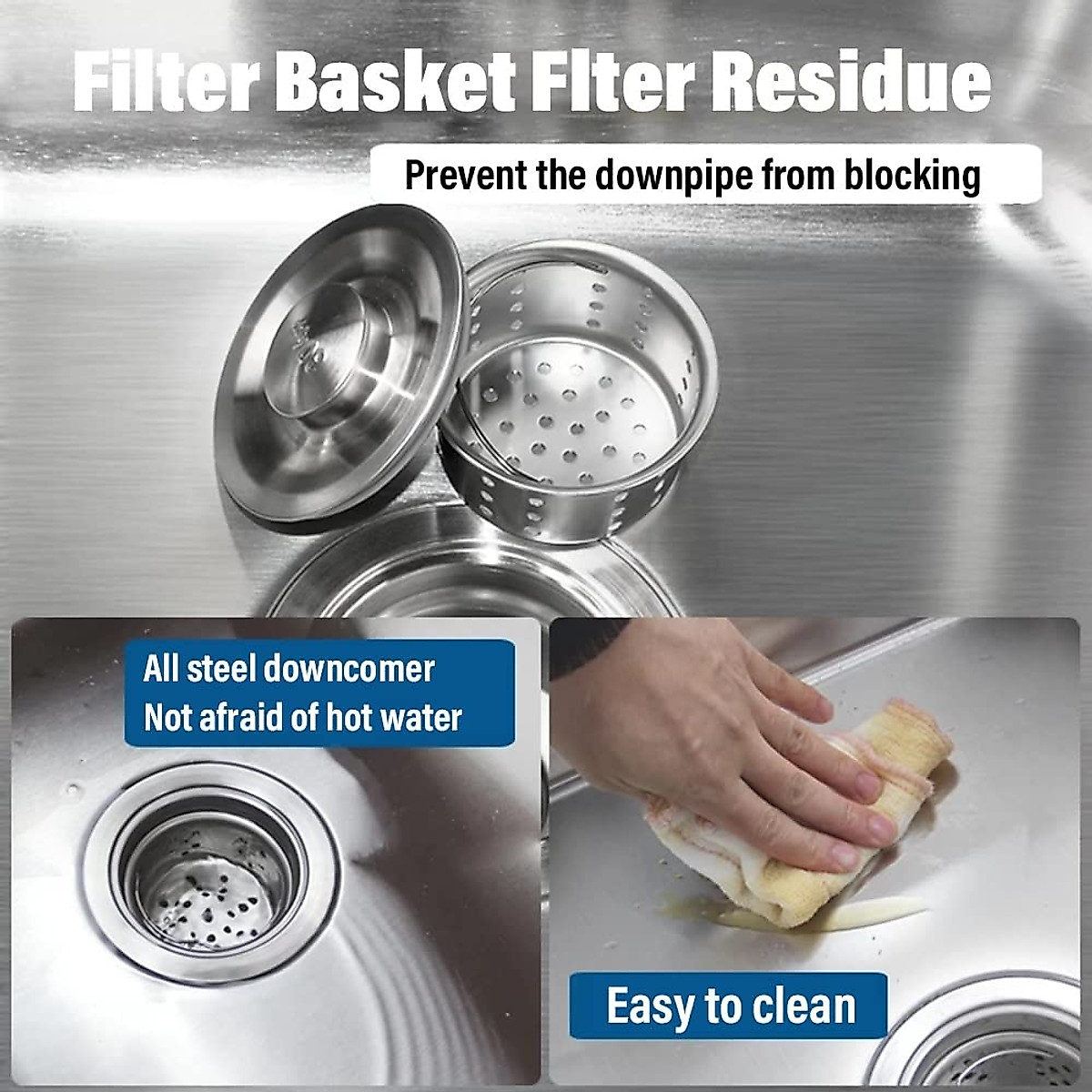 WAHHWF Washroom Stainless Steel Sink with Stand, Freestanding Kitchen Sink for Home, Utility Sink for Garage, Restaurant, Kitchen, Laundry, Outdoor