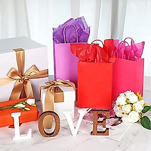 TOMNK 72 Pieces Small Gift Bags with 72 Tissue Paper 12 Colors Bulk Party Favor Bags with Handles, Rainbow Paper Bags Goodie Bags for Christmas Day, Wedding, Baby Shower, Birthday, Party and Gifts