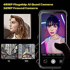 HOTWAV 5G Rugged Smartphone Unlocked,8280mAh Battery 6.3" FHD+ Screen 48MP Five Camera Cell Phone, 8G+128GB Android 11 IP68/IP69K Waterproof Rugged Phone Cyber 7 (Black)