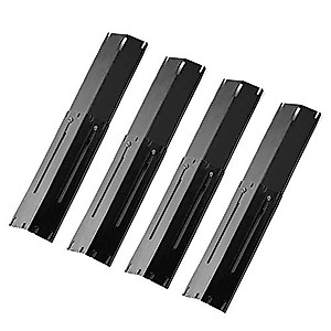 Outspark Universal Heat Plate Shield, Heat Tent, Flavorizer Bar, Burner Cover, Flame Tamer Replacement Parts for Gas Grill,Adjustable Extends from 11.75" up to 21",4 Pack,Porcelain Steel