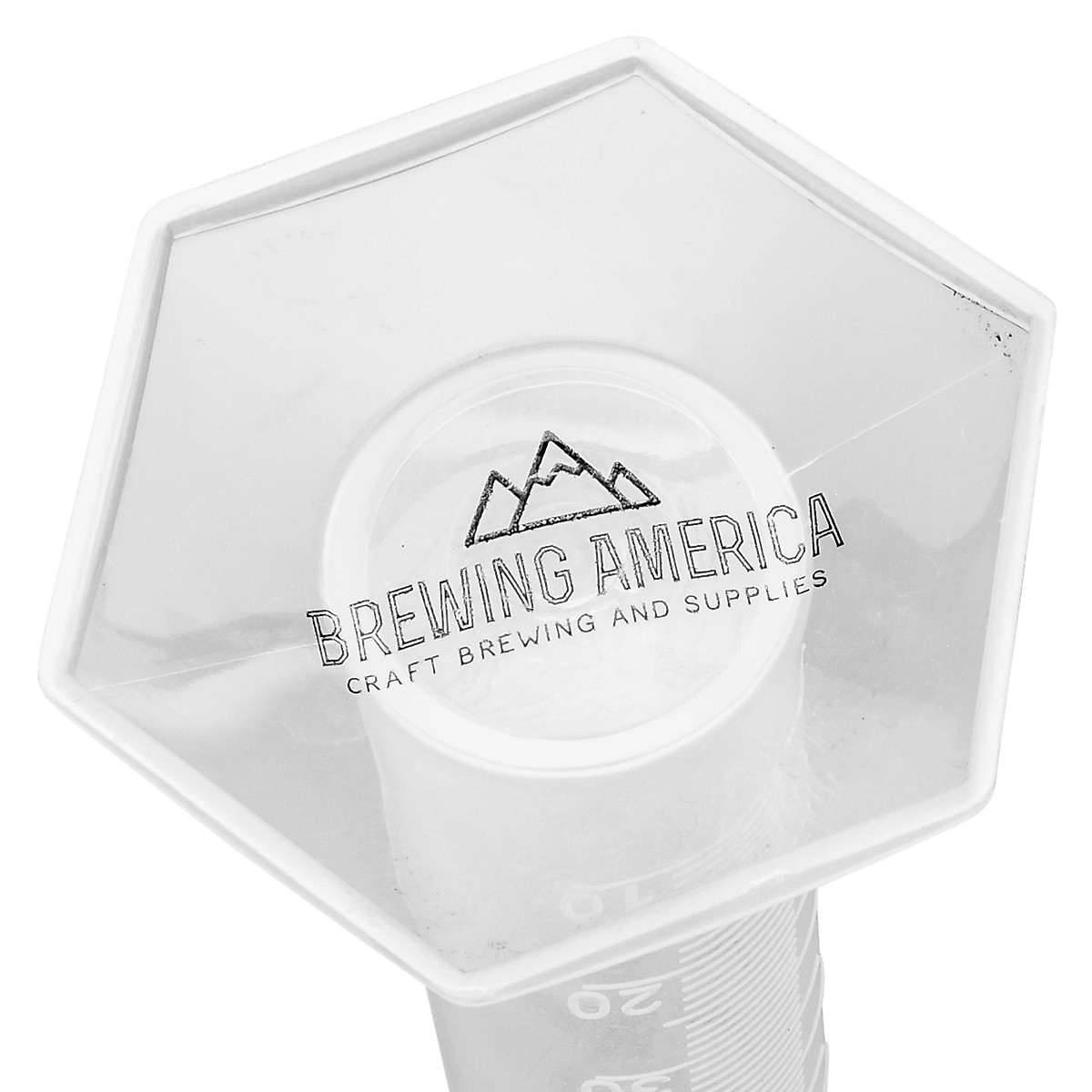 Brewing America Plastic Graduated Cylinder Beaker - 250ml Science Measuring Cylinder Test Tube Flask 250 mL, 2-Sided Marking - Black and Raised Graduation Lines, Pour Spout