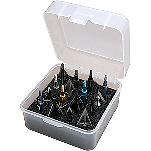 MTM BH16 Broadhead Box Broadhead Box - Holds 16 fixed or Mech. USA Made, Clear