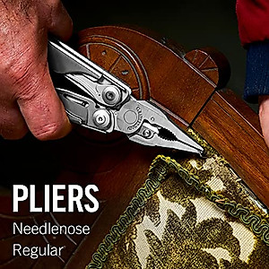 LEATHERMAN, Surge Heavy Duty Multitool with Premium Replaceable Wire Cutters and Spring-Action Scissors, Stainless Steel with Premium Nylon Sheath