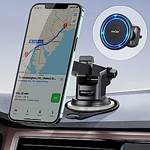 Ciencimy Compatible with MagSafe Car Mount for Car Windshield/Dashboard/Air Vent Long Arm Magnetic Phone Holder for iPhone 13 12 Pro Max Mini [Ultra Stable & Strong Suction] Suction Cup Phone Holder