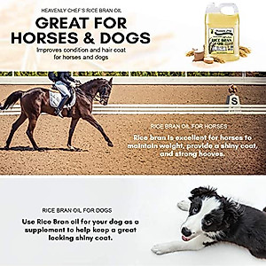 RICE BRAN OIL | 1 Gallon (128 Ounces) | Kosher | All- Natural, Made from 100% Non-GMO Rice | Rich in Vit E and Gamma Oryzanol | Unfiltered, No Trans Fat | by Heavenly Chef