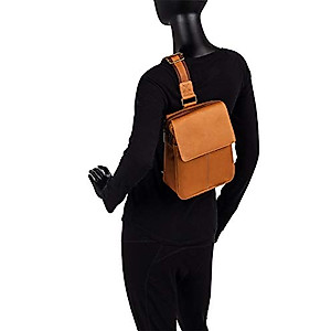 Le Donne Leather Arcity Unisex Sling Pack With Adjustable Strap, 7” x 10” x 4” (Tan)