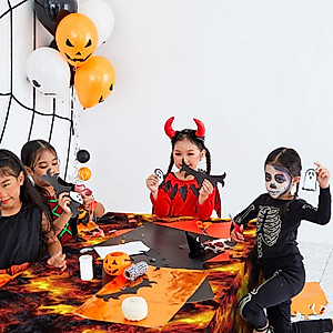 3 Pcs Lava Tablecloth Halloween Table Covers Dinosaur Tablecloth Flame Tablecloth Lava Party Supplies Volcano Tablecloth for Volcano Dinosaur Theme Party Halloween Lava Game Decor, 54 x 108 Inches