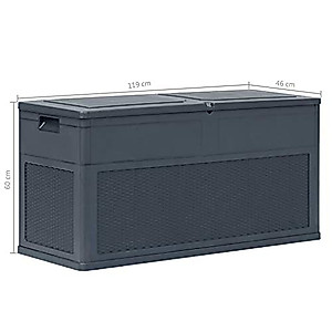 Festnight Garden Storage Box Lockable Garden Container Cabinet Toolbox for Patio Outdoor Furniture 84.5 gal Anthracite