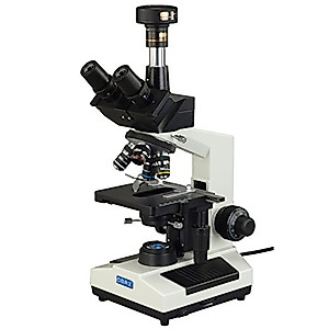 OMAX - Digital 40X-2500X Advanced Oil NA1.25 Darkfield Trinocular Compound LED Microscope + 5.0MP Camera with Measurement, Stitching, Extended Depth Software - M837ZL-A191BD-C50U