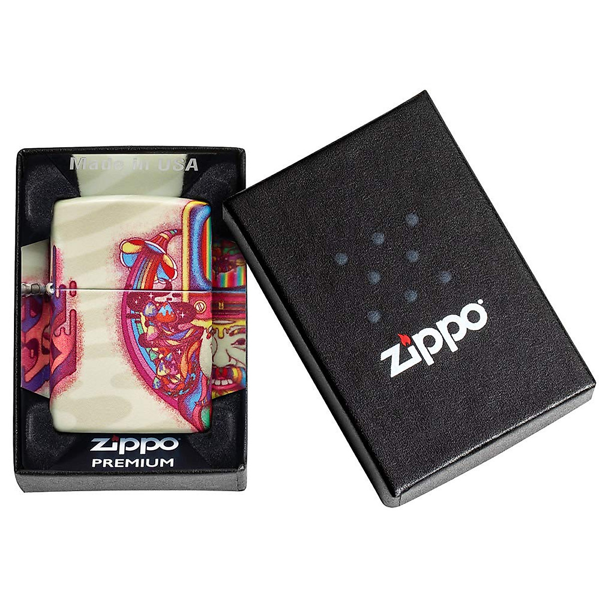 Zippo Trippy Psychedelic Design 540 Color Pocket Lighter