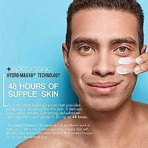 Epic Organicum Mens Face Cream | Anti Aging & Hydrating Face Moisturizer | Hyaluronic Acid, Collagen & Vitamin E Cream | Men's Skin Care | Moisturizer Face Cream | 8oz