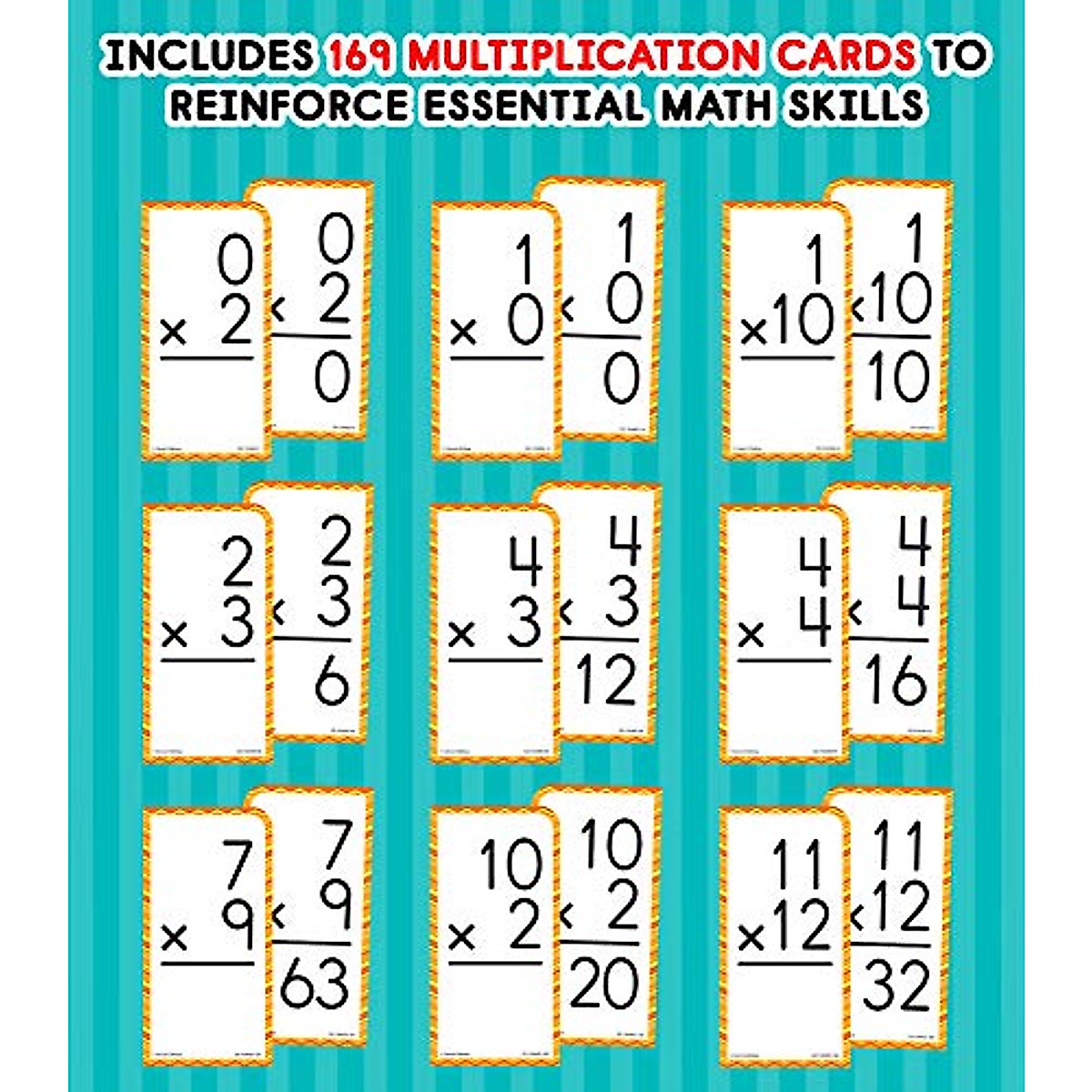 Carson Dellosa Multiplication Flash Cards for Kids Ages 8+, Times Table Flash Cards for Grade 3, Grade 4 and Grade 5, Multiplication Flash Cards with Answers