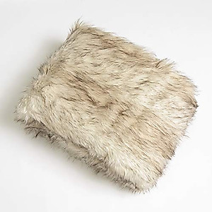 Best Home Fashion Heavyweight Super Soft Luxury Faux Fur Oversized Throw Blanket - 58" W x 84" L - Champagne Fox