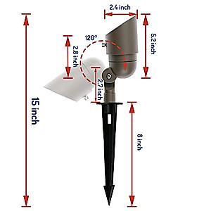 4W LED Landscape Lighting Landscape Lights Spotlights GL103-BZLED8 AC/DC 12V Low Voltage Warm White Waterproof for Driveway,Yard, Lawn,Patio,Walls,Trees,Flags,Outdoor Light (Bronze, 8 Pack)