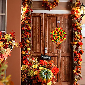 Winlyn 8 Sets Fall Crafts Kits Kids Fall Crafts Bulk Thanksgiving Crafts DIY Thankful Tree Art Sets Autumn Leaf Foam Stickers Pom-Poms Arts and Crafts for Kids Holiday School Classroom Activities