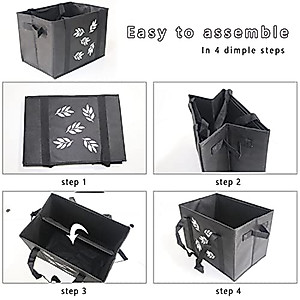 kaenne 3-pack Cube Storage Bins, Black Leaves Cube Storage Bins, Foldable Storage Cubes,fabric Storage Cubes, Cube Storage Organizer, Collapsible Storage Bins