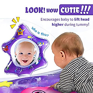 SEPHIX Mirror Water Tummy Time Mat, Baby Stuff for Newborn Toys 0-6-12 Months Girls Gifts, Infant Sensory Toys for Babies 0-3-6 Months Teething Crawling Development Activity Center for Christmas