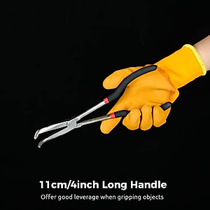 joyibay Long Reach Needle Nose Pliers, 5 Pcs 11-Inch Long Needle Nose Pliers Hose Grippers Set with Pouch, Includes Straight Angle, 25, 45, 90 Degree, O-Typed Long Reach Pliers for Narrow Spaces