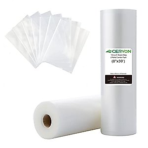 GERYON Vacuum Sealer Bags, 2 Pack 8x30ft Vacuum Sealer Roll Food Sealer Bags for All Vacuum Sealer Machine,BPA free,heavy duty