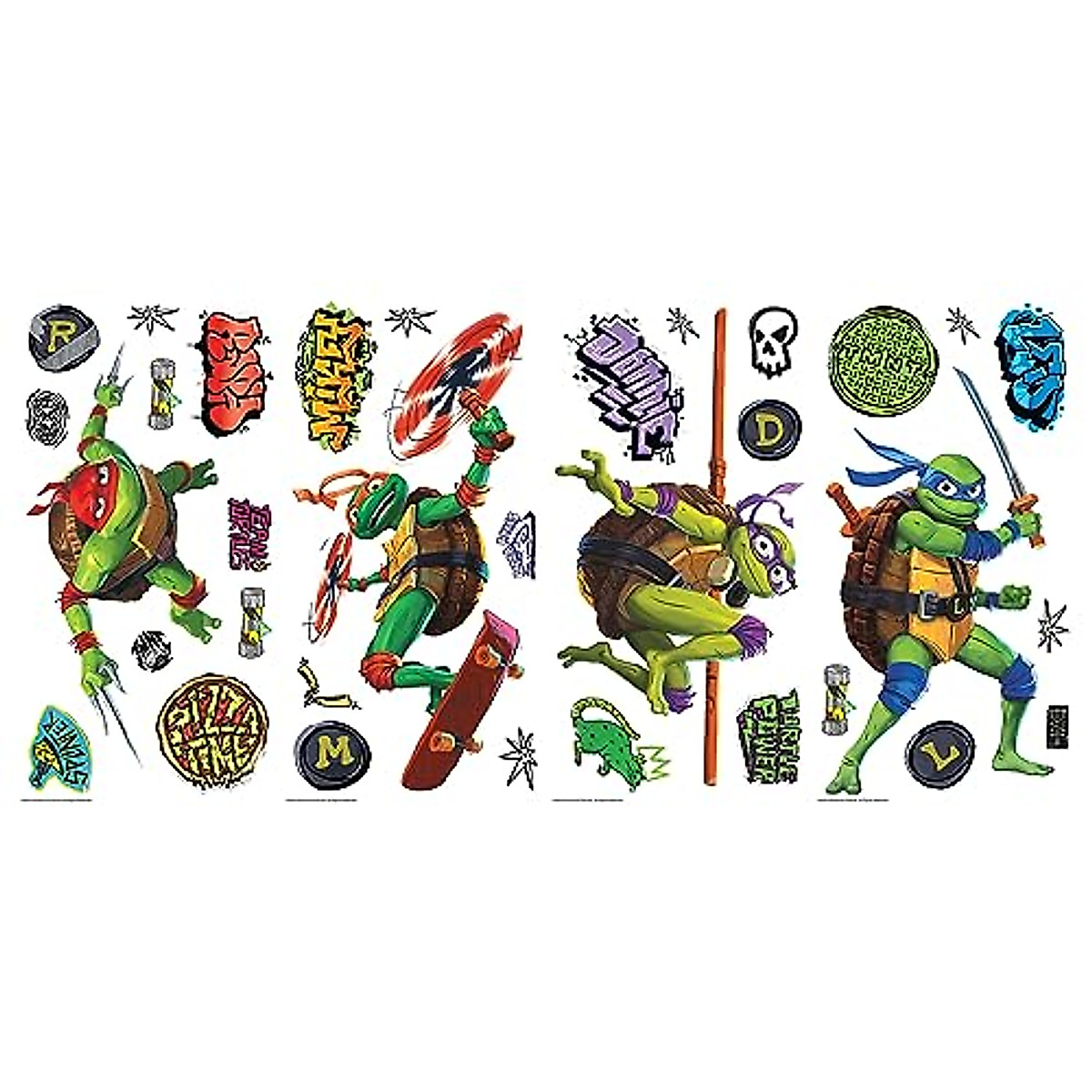 RoomMates Teenage Mutant Ninja Turtles Mutant Mayhem Characters Peel and Stick Wall Decals