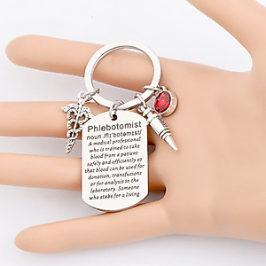 PLITI Phlebotomist Keychain Venipuncturist Gift Phlebotomy Graduation Gift Phlebotomy Technician Gift For Nurse Doctor Lab Tech Gift (Phlebotomist ky)