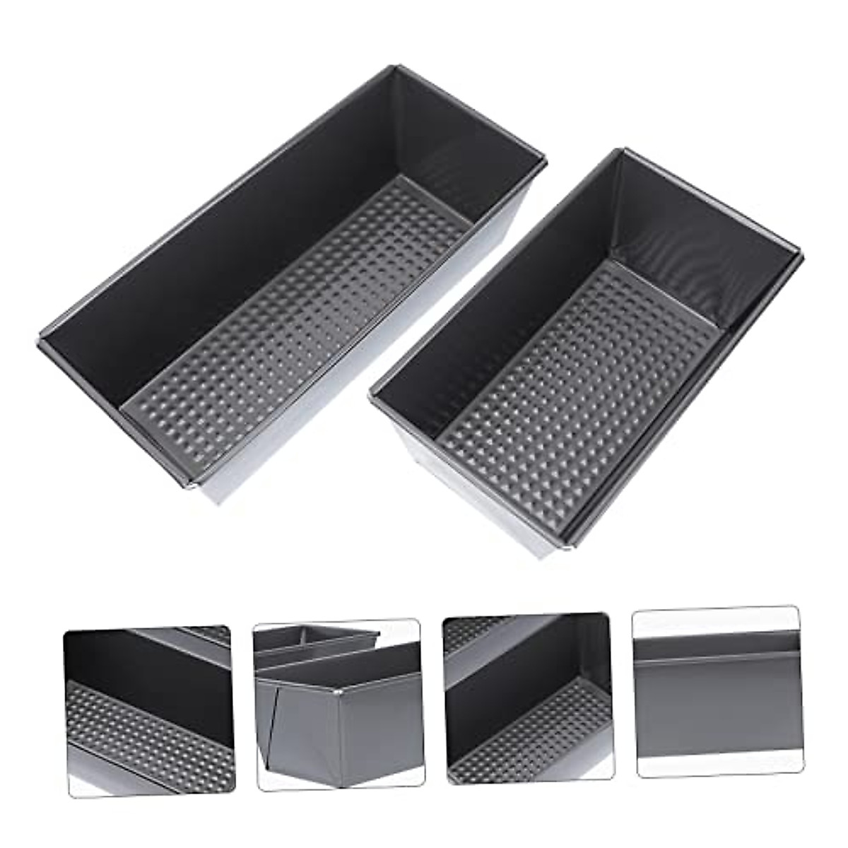 Yardenfun 2pcs Mold Honeycomb Toast Box Tray Mold Aluminum Baking Pans Mini Loaf Pans Cast Iron Bread Pan Non- Stick Oblong Bread Toast Bakeware Baking Trays Baking Tools Kitchen Gadget Cake