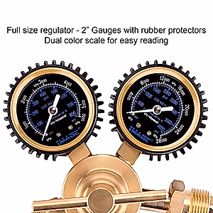 Nitrogen Regulator, IMAGE Nitrogen Gauge with 0-800 PSI Delivery Pressure Equipment Brass, CGA-580 Inlet Connection and 1/4-Inch Male Flare Outlet, Great for HVAC Purging, Brazing and Soldering