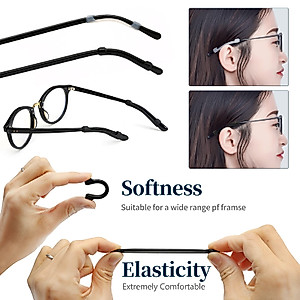 KAJUDA 16 Pairs Glasses Ear Grip, Anti Slip Eyeglass Holder, Silicone Ear Hook Eyeglasses Retainers Eyewear Protectors Temple Tips for Sunglasses, Sports, Study