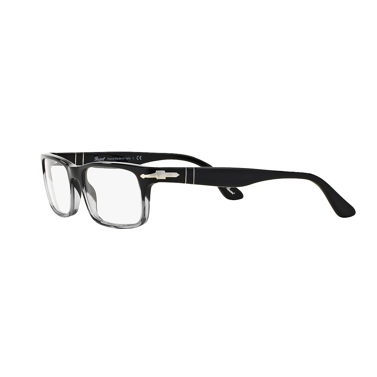 Persol PO3050V Rectangular Prescription Eyewear Frames, Gradient Black/Demo Lens, 55 mm