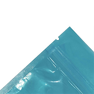 QQ Studio Pack of 100 Transparent Color Reclosable Heat Seal Flat Zip Top Storage Bags (Blue, 4.7" x 7.1")