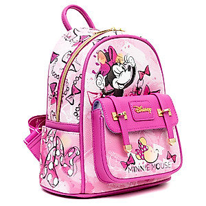 Wondapop Disney Minnie Mouse 11" Vegan Leather Fashion Mini Backpack