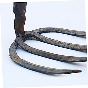 DOITOOL 4 Cleaning Tool Digging Tools Mini Tool Rake Head Replacement Mini Rake Small Shrub Rake Garden Tools Gardening Rake Lawn Forging Shrub Black Cultivator Rake