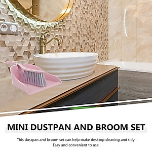 1 Set Broom and Dustpan for Desktop and Bed Cleaning Handheld Dustpan and Brush for Home and Dorm Use