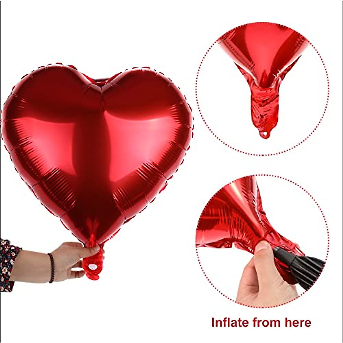 Littleloverly Valentines Day Red Heart Balloons I LOVE YOU Foil Balloons Banner Party Decorations - Happy Valentine's Day Balloon Wedding Anniversary Party Decorations