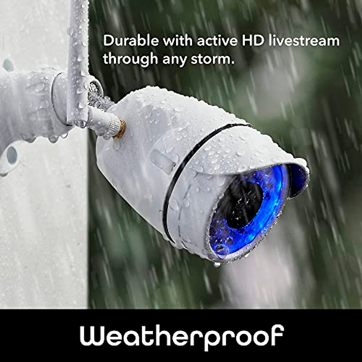 Geeni Hawk 1080p HD Outdoor Smart WiFi Security Camera with Night Vision, Motion Alerts and IP66 Weatherproof, Compatible with Alexa, Google Assistant, White