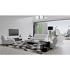 Zuri Furniture Modern Aspen White Microfiber Leather Sofa