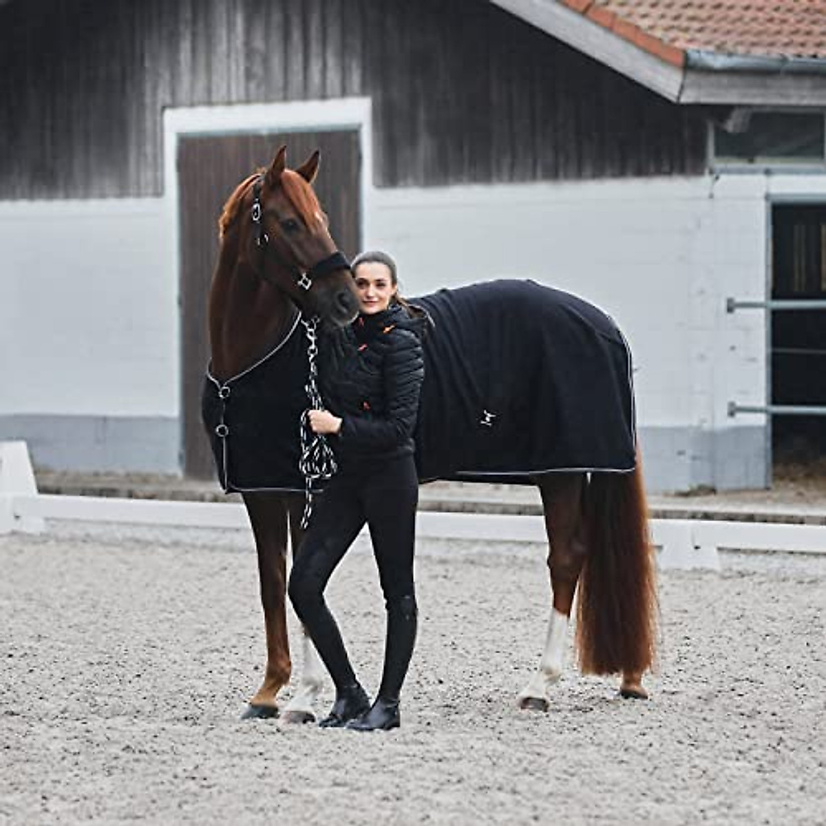 HORZE Kiel Fleece Rug - Black - 75 in