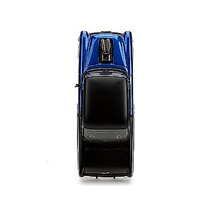 1955 Chevy Bel Air Blue Metallic and Black with Black Flames Bigtime Muscle Series 1/24 Diecast Model Car by Jada 34721