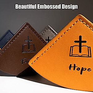 12 Pcs Bible Verses Bookmarks with Cross Pendants, Bookmark for Bible & 6 Pcs Leather Bookmarks, Page Corner Bookmarks.
