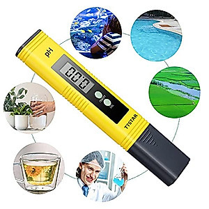 TTSTAR Digital PH Meter Tester, 0.01 High Accuracy Quality 0-14 Measurement Range for Household Drinking, Pool and Aquarium Water PH Tester Design with ATC
