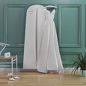 HANGERWORLD 72inch Breathable Wedding Gown Long Dress Hanging Garment Bag for Closet Storage (White)