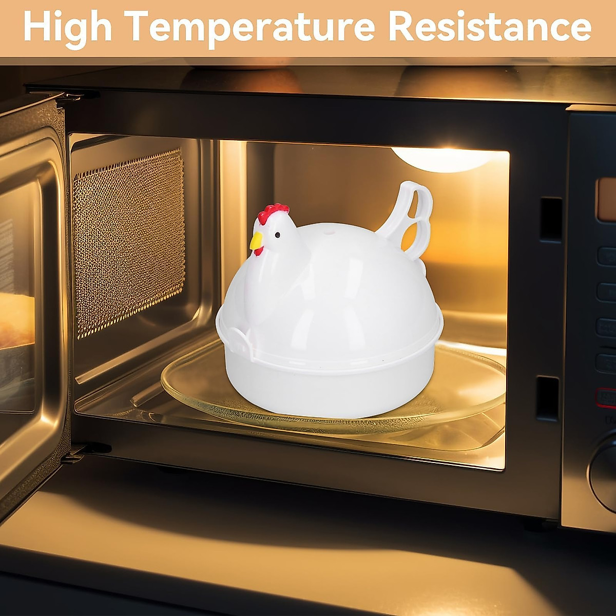 Egg Cooker, Microwave Hardboiled Egg Maker 4 Egg Egg Boiler Steamer Chicken Shape Egg Poacher Egg Poacher Egg Cooker Microwave