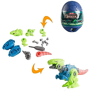 BEIGUO 4 Pack Jumbo Dinosaur Eggs with Take Apart Dinosaur Toys Building Toys for Kids Boys Girls Easter Basket Stuffers Gifts