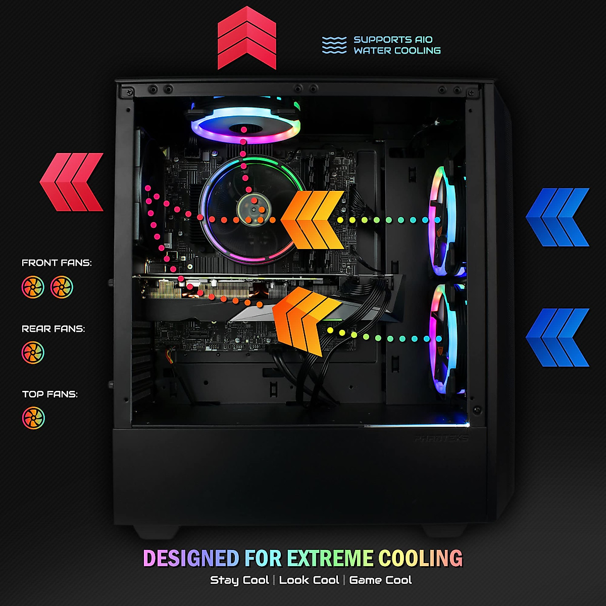Periphio Chimera Prebuilt RGB Gaming Computer | Intel Six Core i5-10400 4.3GHz | GeForce RTX 3050 8GB | 16GB DDR4 RAM | 500GB NVMe M.2 SSD + 1TB HDD | Windows 10 Gaming PC | 5G-WiFi + Bluetooth 5.0