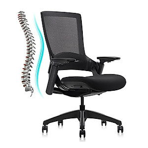 CLATINA Ergonomic High Swivel Executive Chair with Adjustable Height 3D Arm Rest Lumbar Support and Mesh Back for Home Office Black BIFMA Certification No. 5.1