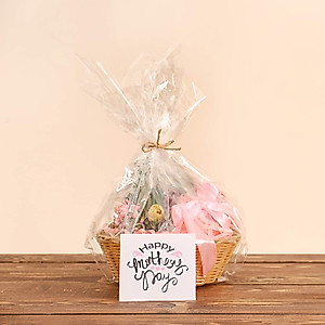 Morepack Extra Large Cellophane Bags for Gift Baskets 35x47 Inches, Jumbo Big Clear Cellophane Bags 20Pieces