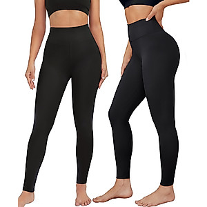 VALANDY Women’s Leggings High Waisted Tummy Control Stretch Yoga Pants Workout Running Tights Leggings for Women Plus Size 5Pack