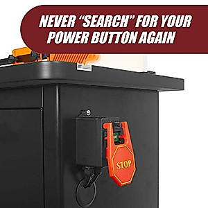 Fulton 110V Single Phase On/Off Switch with Large Stop Sign Paddle for Easy Visibility and Contact for Quick Power Downs Ideal for Router Tables Table Saws and Other Small Machinery