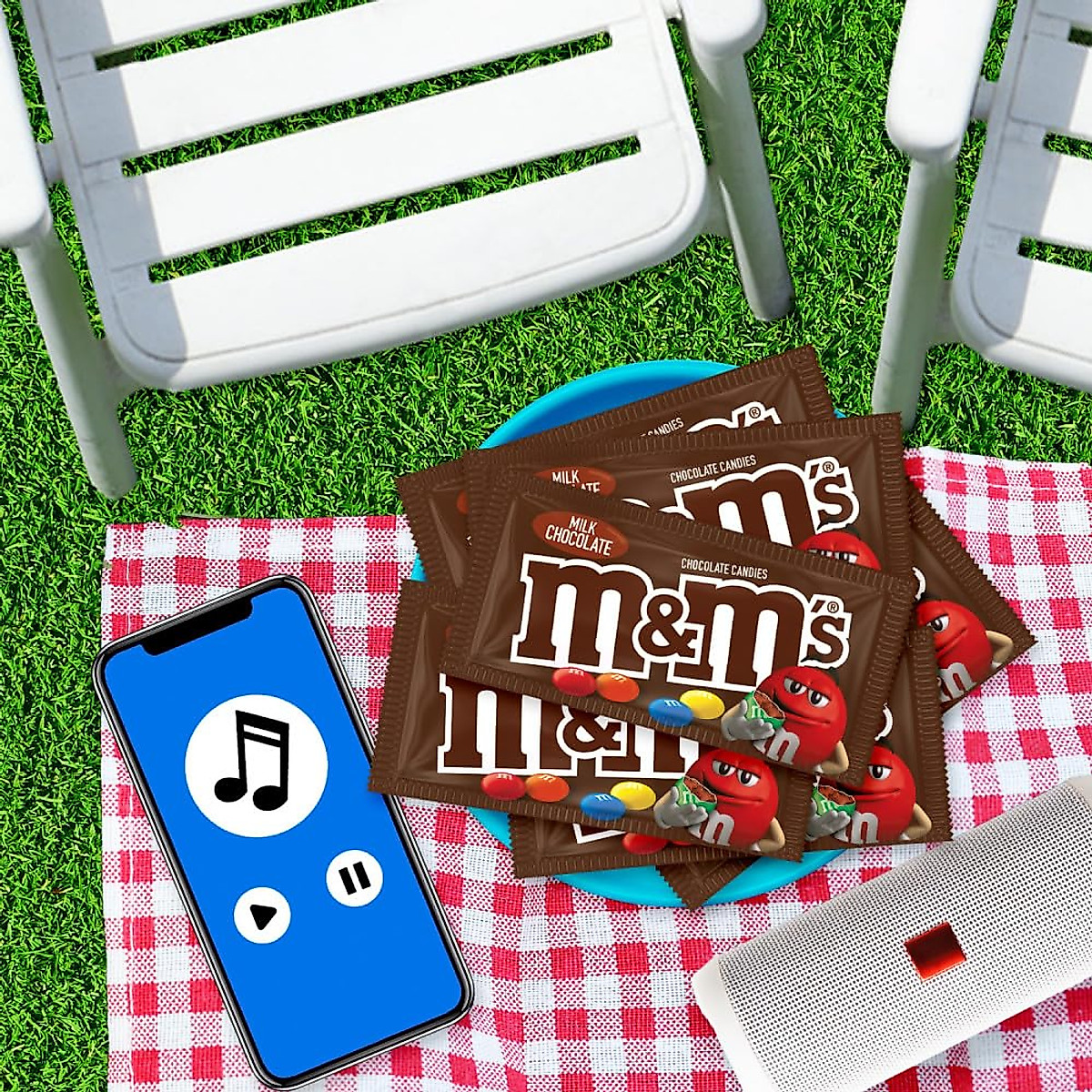 M&M'S Milk Chocolate Candy Singles Size 1.69-Ounce Pouch 48-Count Box